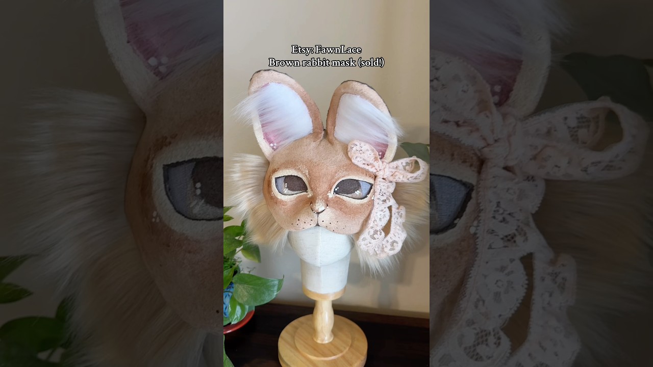 brown rabbit mask (sold!) #theriangear #furry #animalmask #therianthropy #therian #bunnymask
