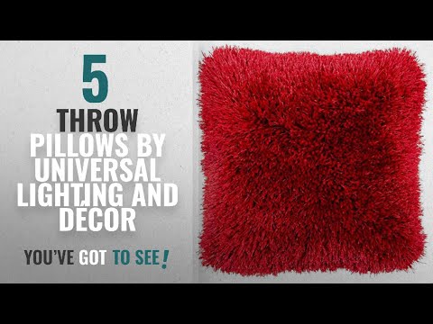 Top 10 Universal Lighting And Décor Throw Pillows [2018]: Duran Red 20" Square Decorative Shag