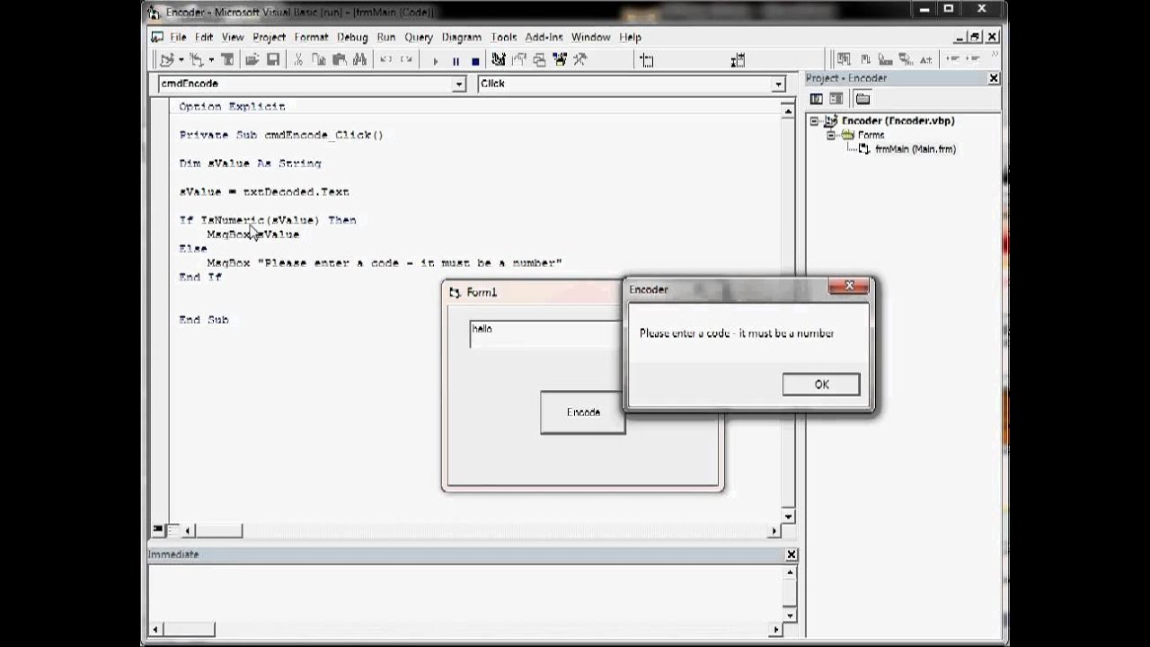 VB6 Tutorial 009 - Numeric validation with IsNumeric