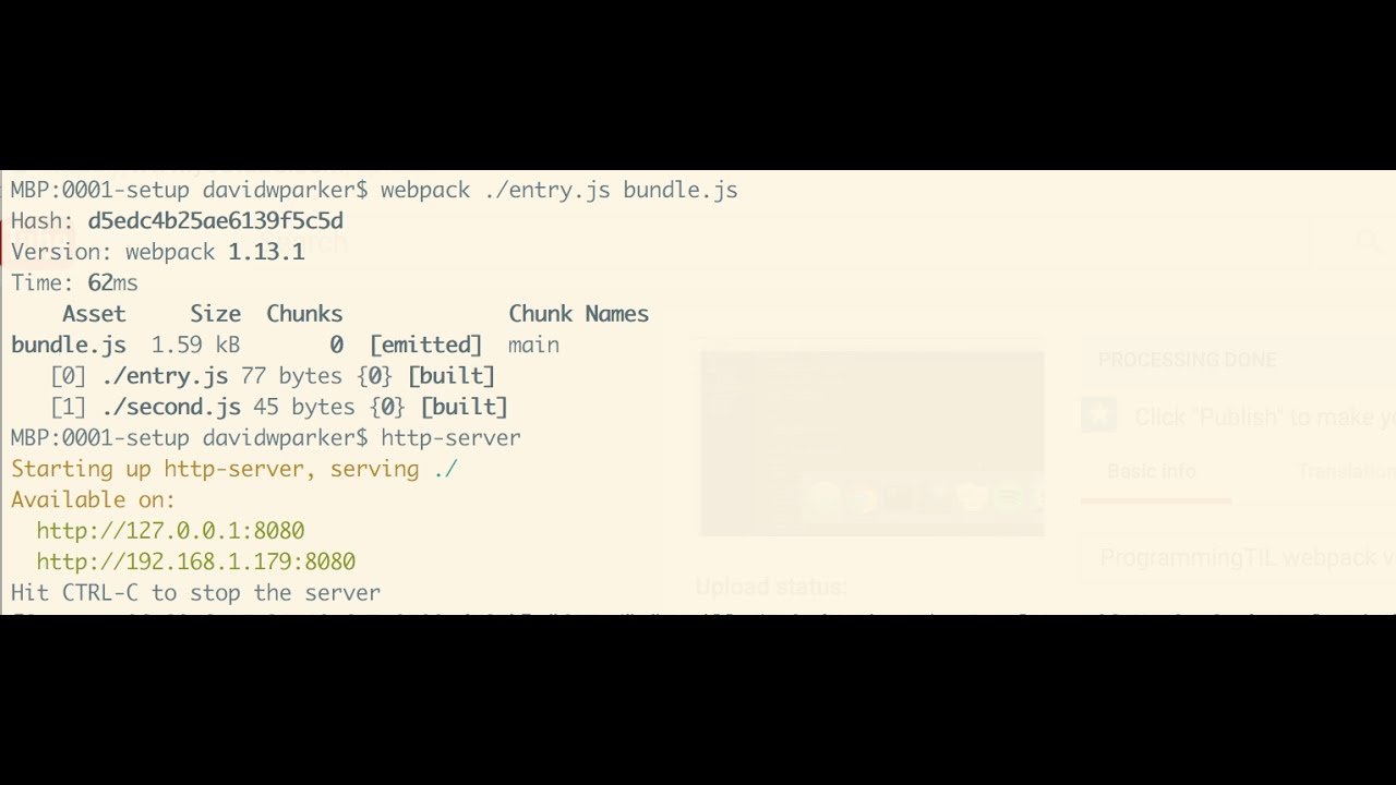 Webpack setup - ProgrammingTIL webpack video tutorial screencast 0001