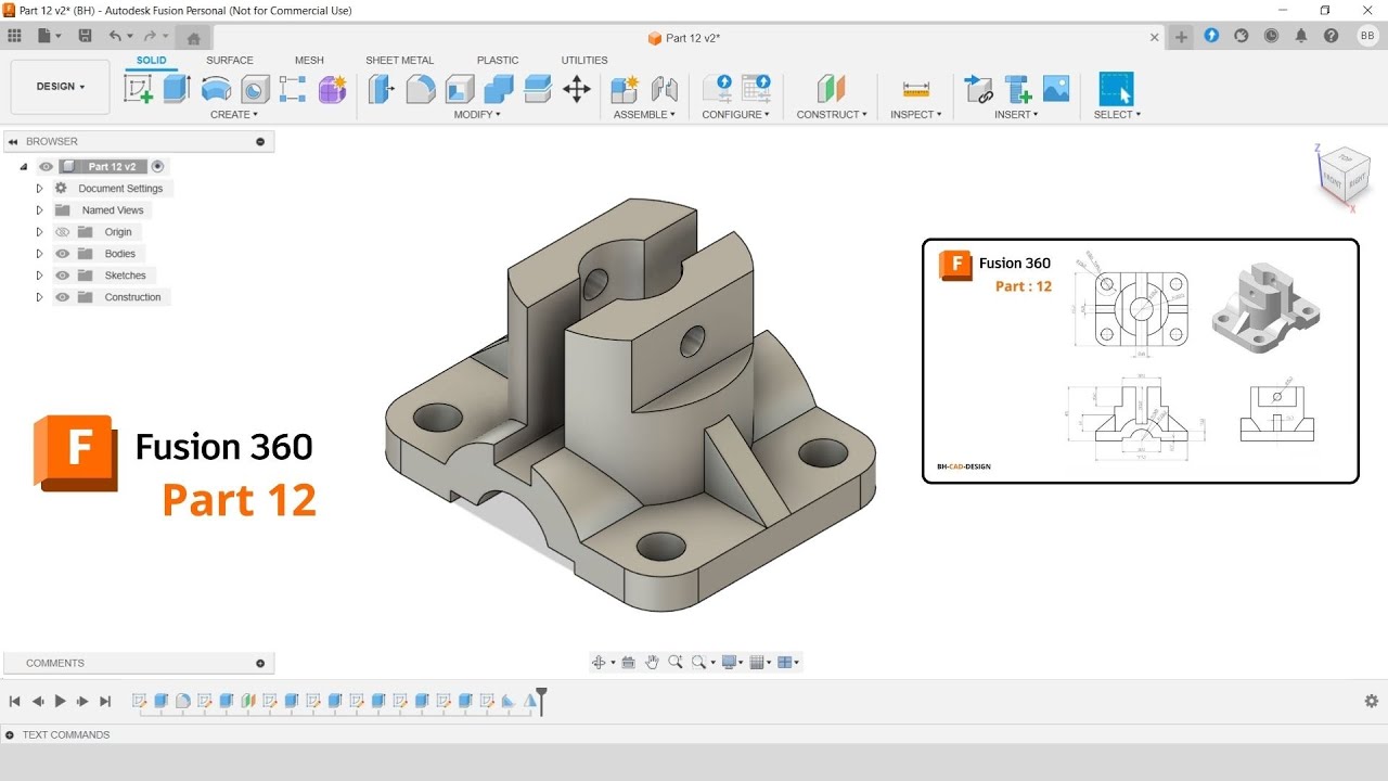 Fusion 360 tutorial 3D Modeling: Part 12