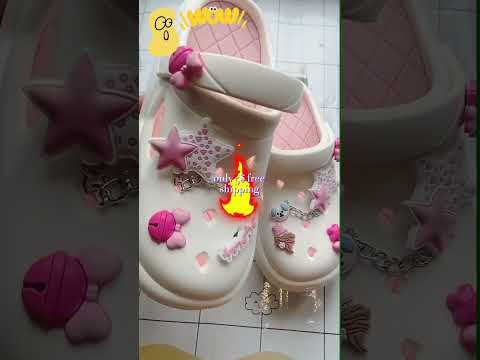 Adorable pink clogs with charms - only $5!#clogs #shoes #cute #pinkshoes