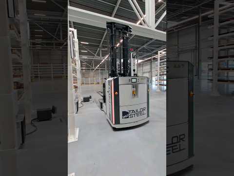 Robot forklift in action at steel plant @247tailorsteel2 #robot #agv #robotics #robotic #robotica