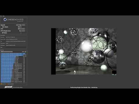 Intel Core i7 7700K & PNY Nvidia Quadro P2000 Cinebench R15 test