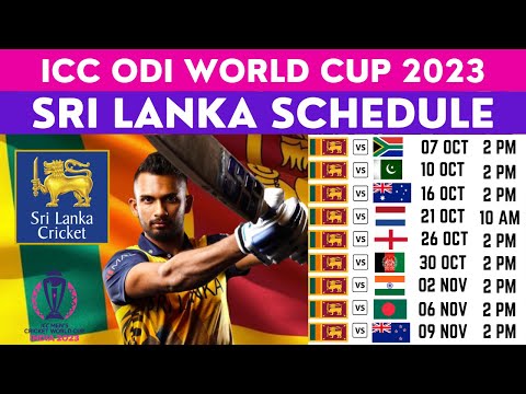 ODI World Cup 2023 Schedule : Sri Lanka Match Schedule