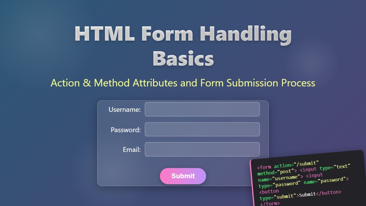 HTML Form Basics: Action, Method & Submission Explained for Beginners