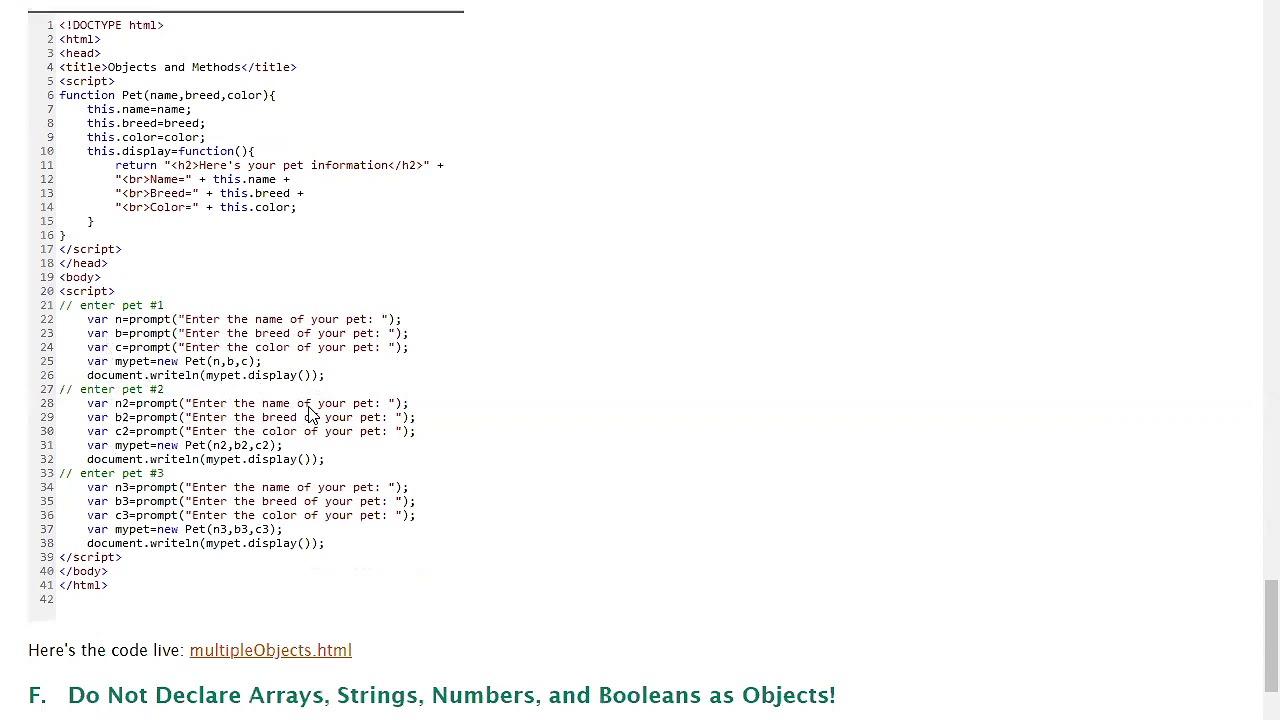 creating multiple objects with object constructors and this