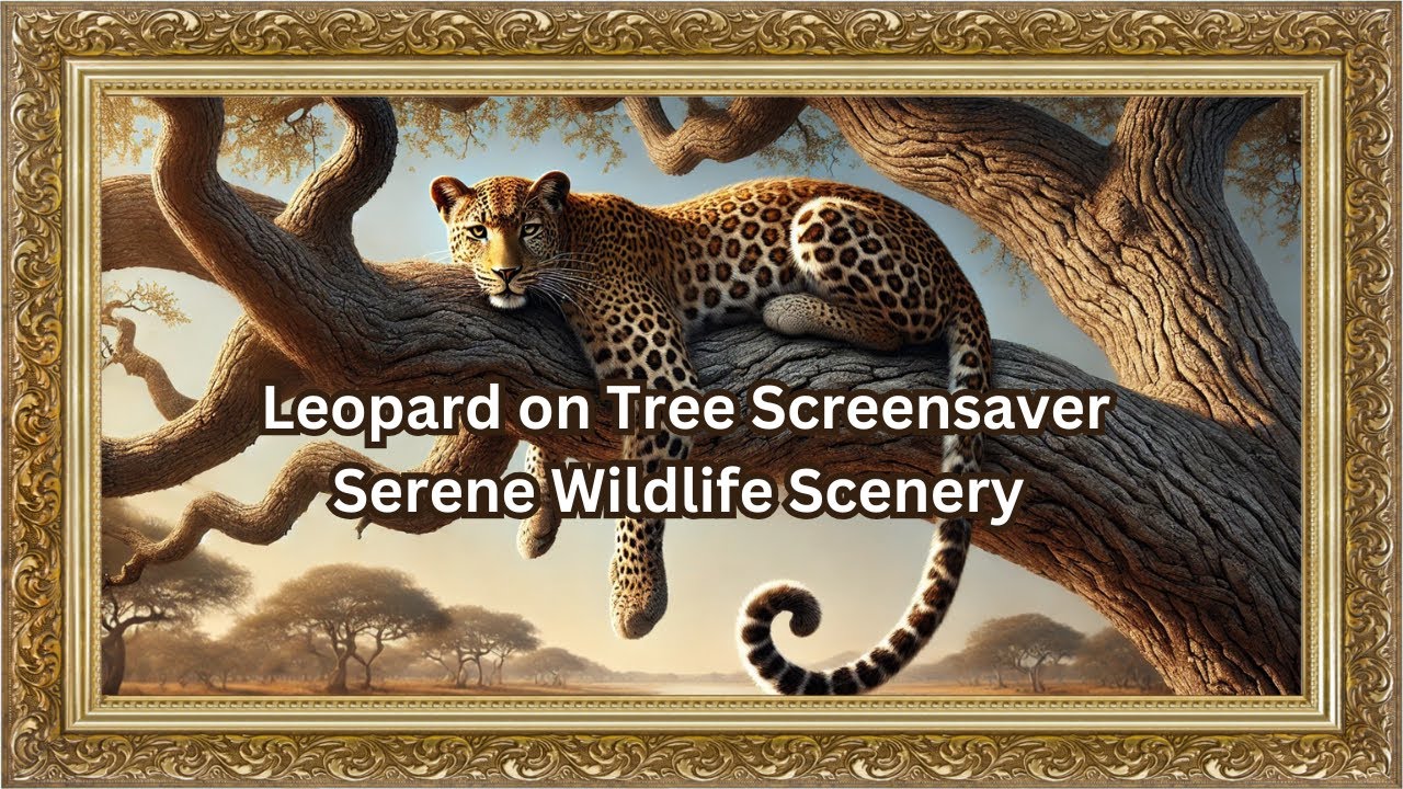 Relaxing 3H 4K Leopard on Tree Screensaver - Serene Wildlife Scenery #screensaver #tvartgallery