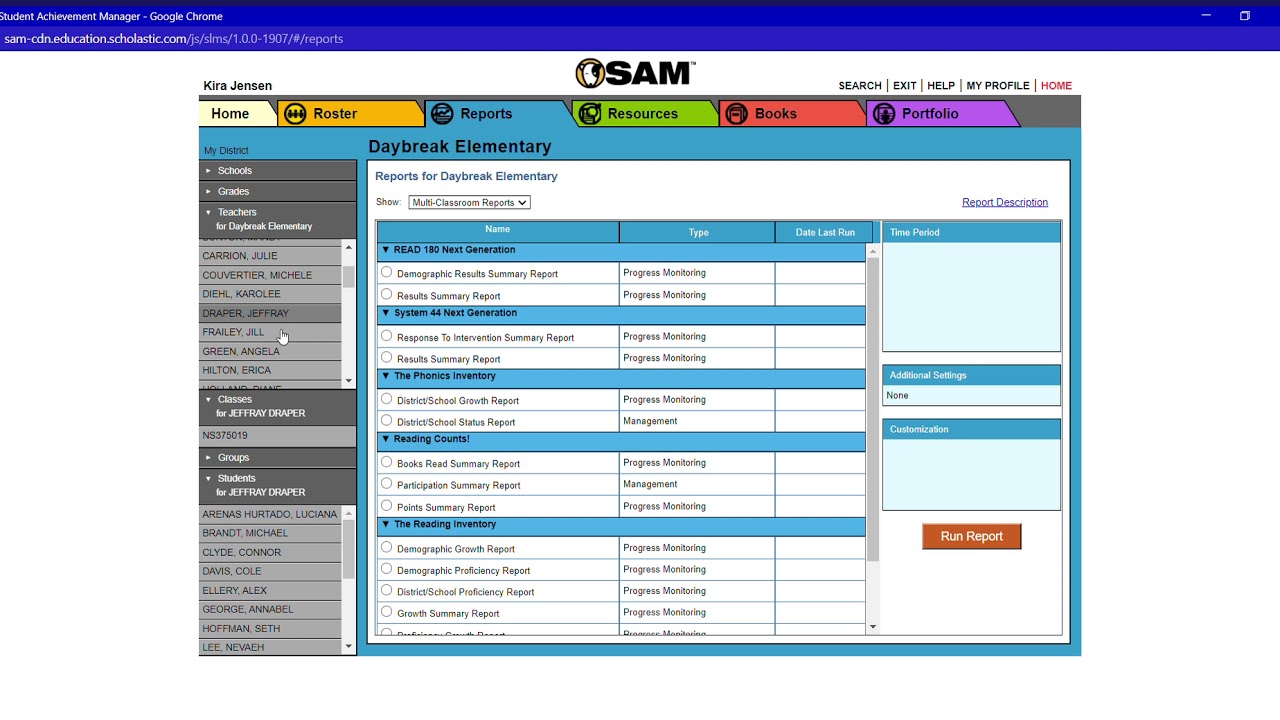 How to Run a Report for Reading Inventory
