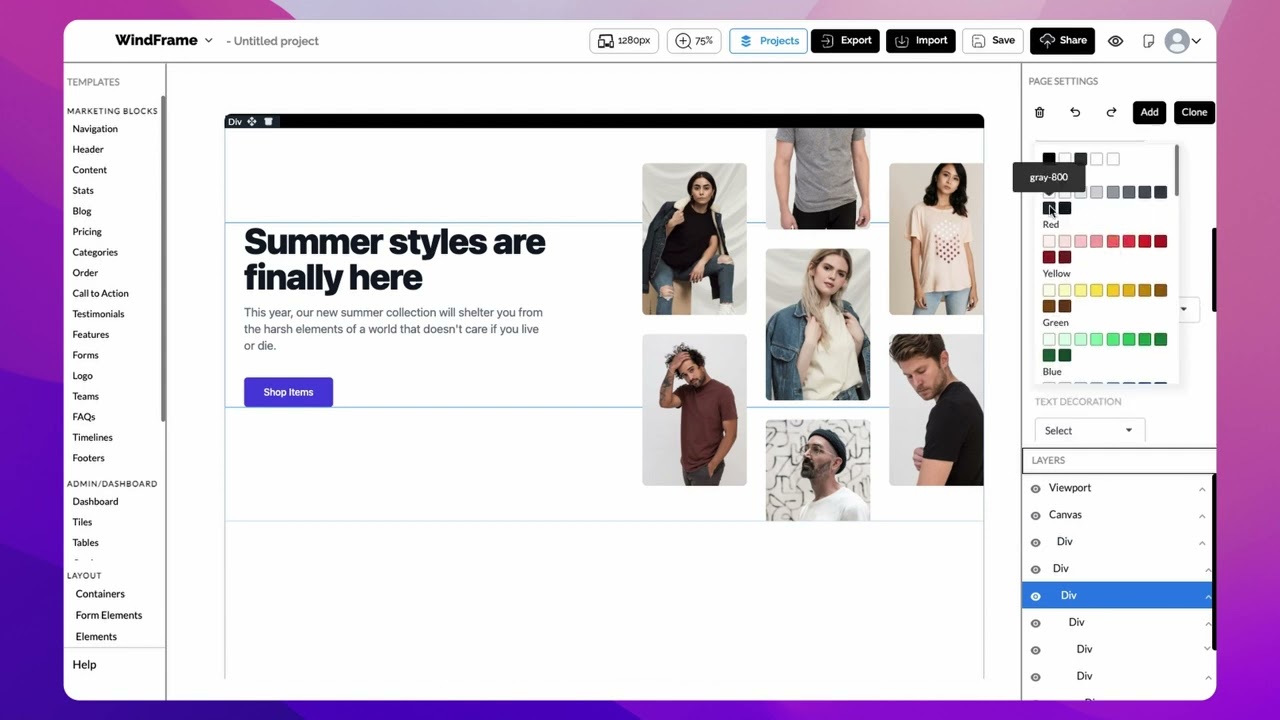 Easily Import and edit tailwind css templates
