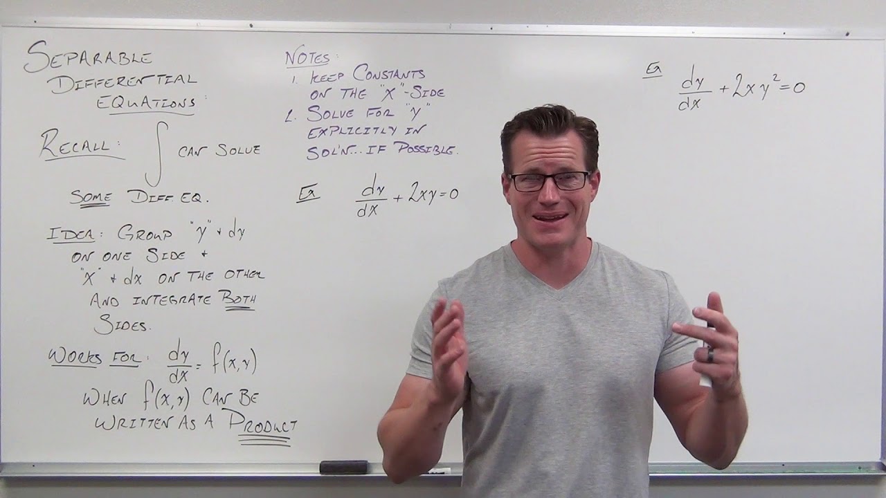 Separable Differential Equations (Differential Equations 12)