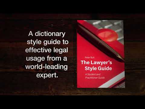 'The Lawyer's Style Guide' by Peter Butt - Trailer