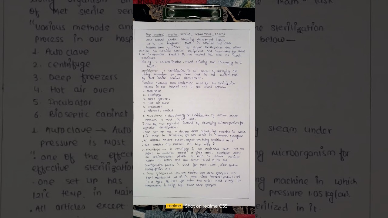 Report on CSSD #nursingnotes
