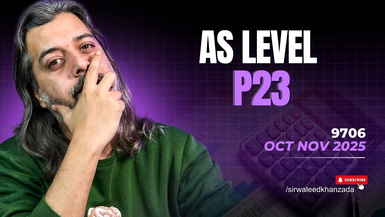 As Level 9706 P23 Oct / Nov 2025 Accounting yearly Past paper.