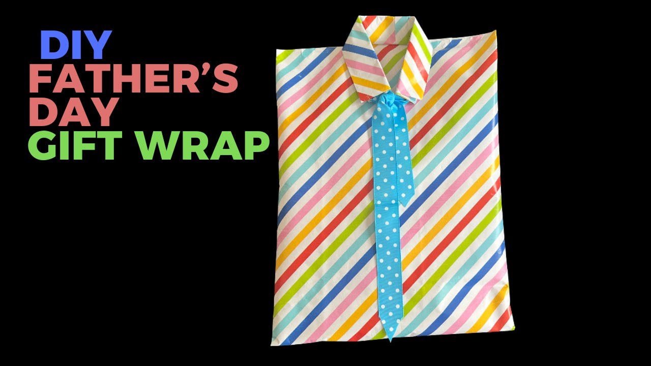 DIY Father's Day Gift Wrap | How To Make Easy DIY Fathers Day Shirt & Tie Style for Dad or Boys
