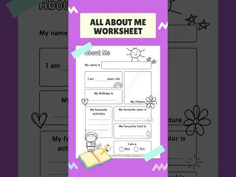 All about me Kindergarten worksheet – 2023 #shorts