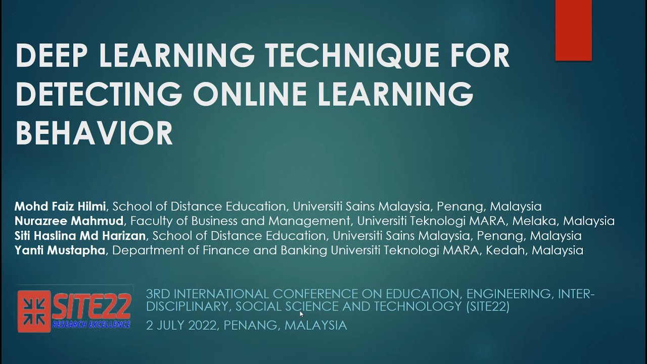 Dr. Mohd Faiz Hilmi - Deep Learning Technique for Detecting Online Learning Behavior