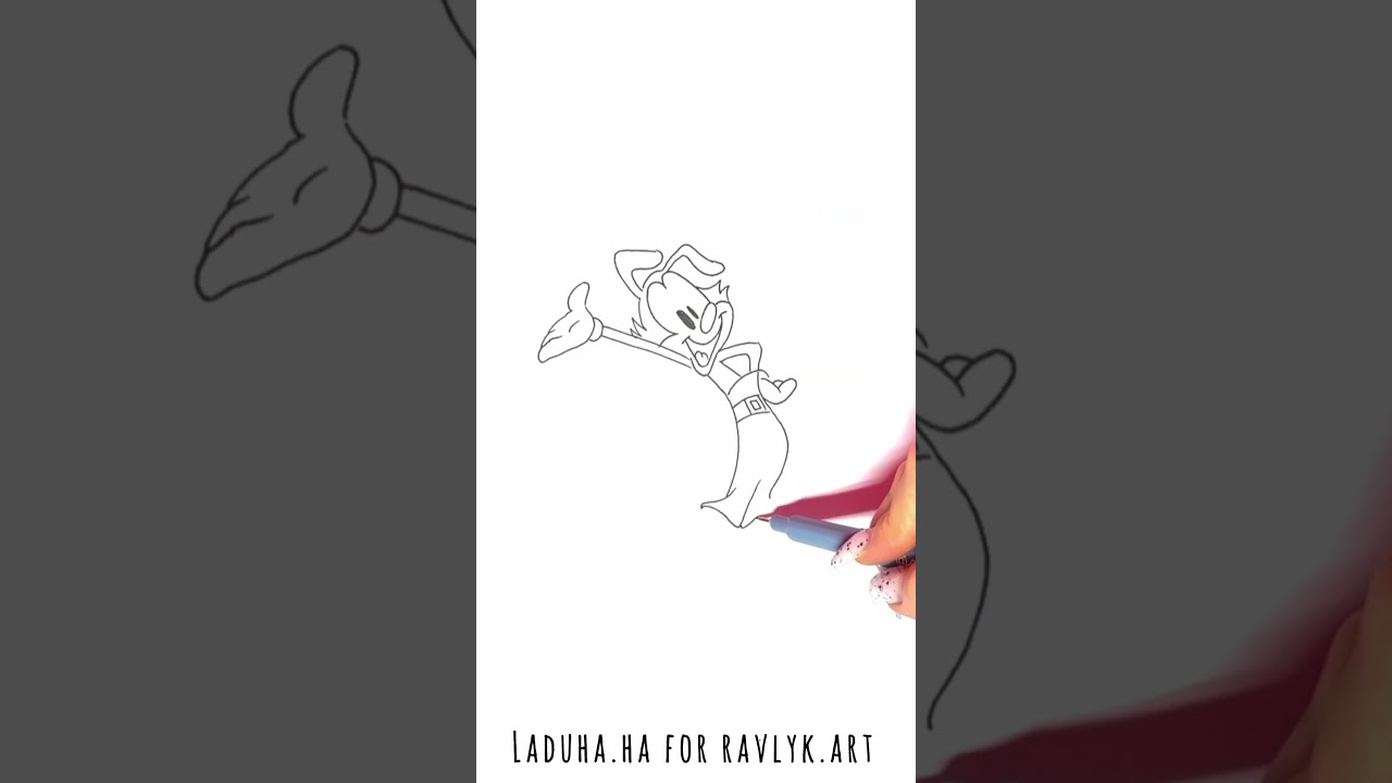 🎬 Draw Yakko Warner from Animaniacs ✍️Follow Marker Tutorial 💥#shorts #drawing #RavlykArt