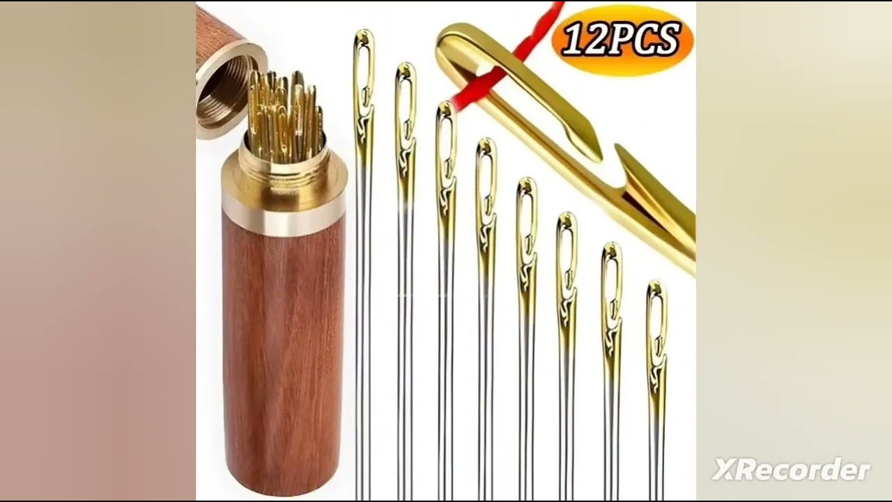12PCS Side Holes Blind Needles Sewing Stainless Steel Elderly Needle for Sewing Household DIY Jew