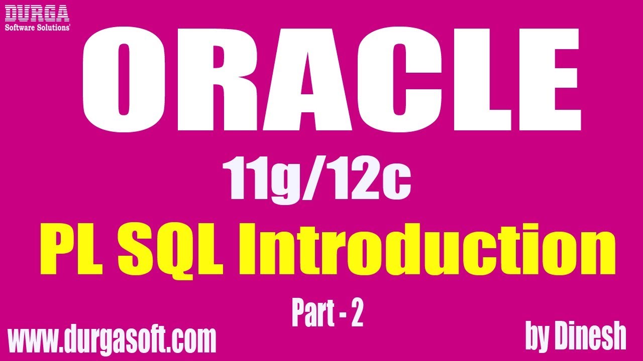 Oracle PL SQL Introduction Part 2