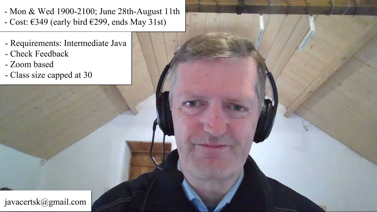 Java SE 8 OCA (1Z0-808) Preparation Course June 2021