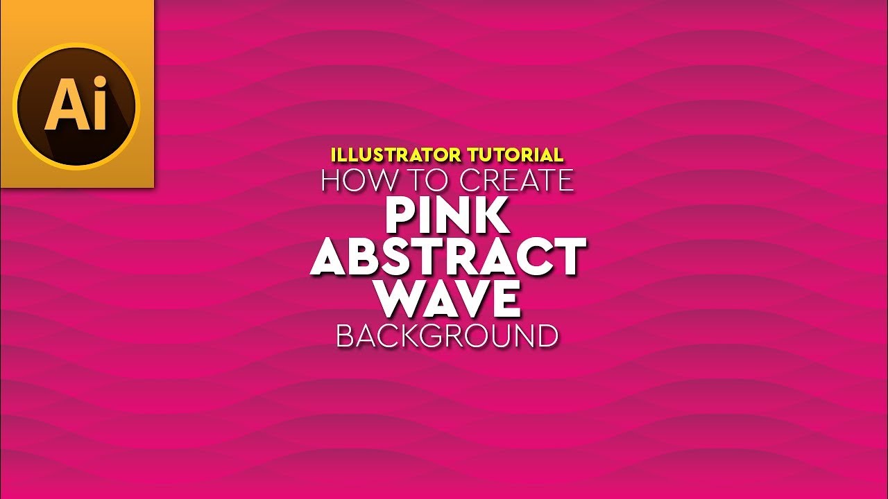 Create pink abstract wave background design in Illustrator Tutorial