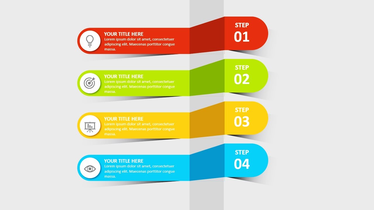 4 Steps Multicolor Slide Design in PowerPoint