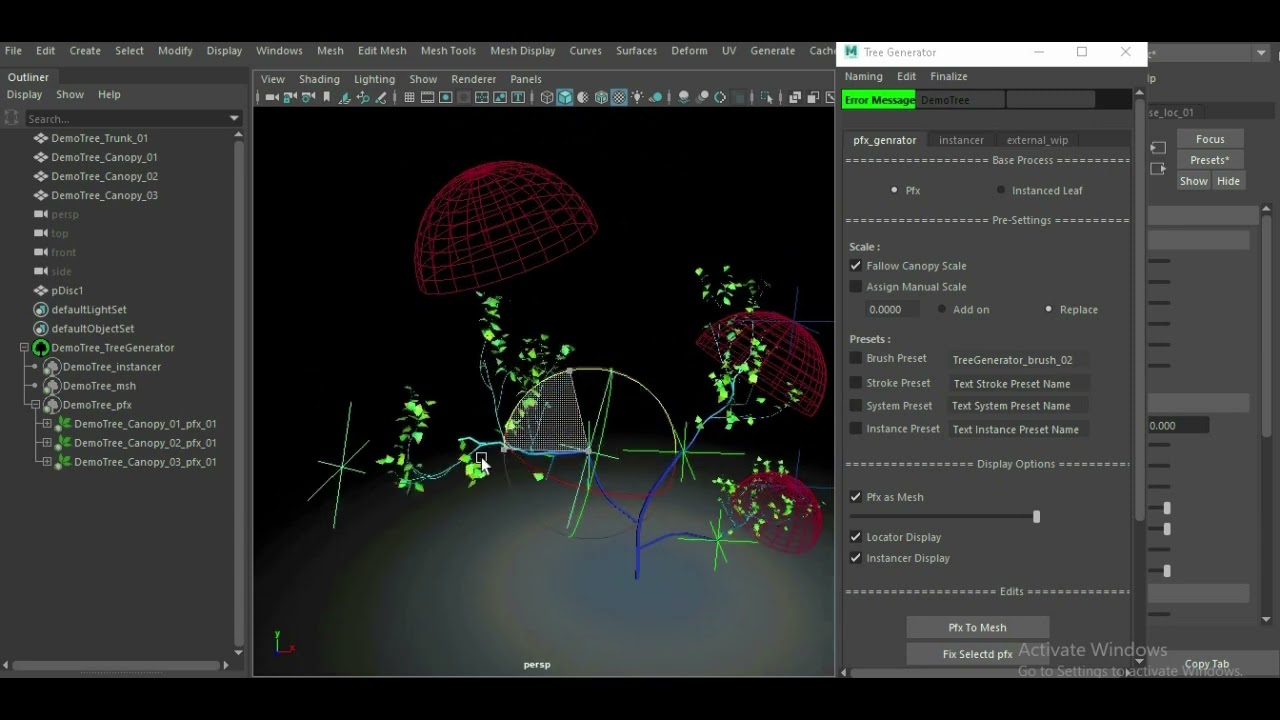 Procedural Tree Generator (Maya – R&D Project) 🌳
