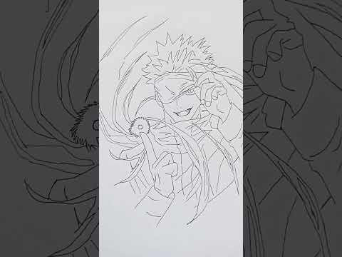 How to draw anime super gojo saturu step by step easy anime drawing 😎😎😎😎😎✨✨
