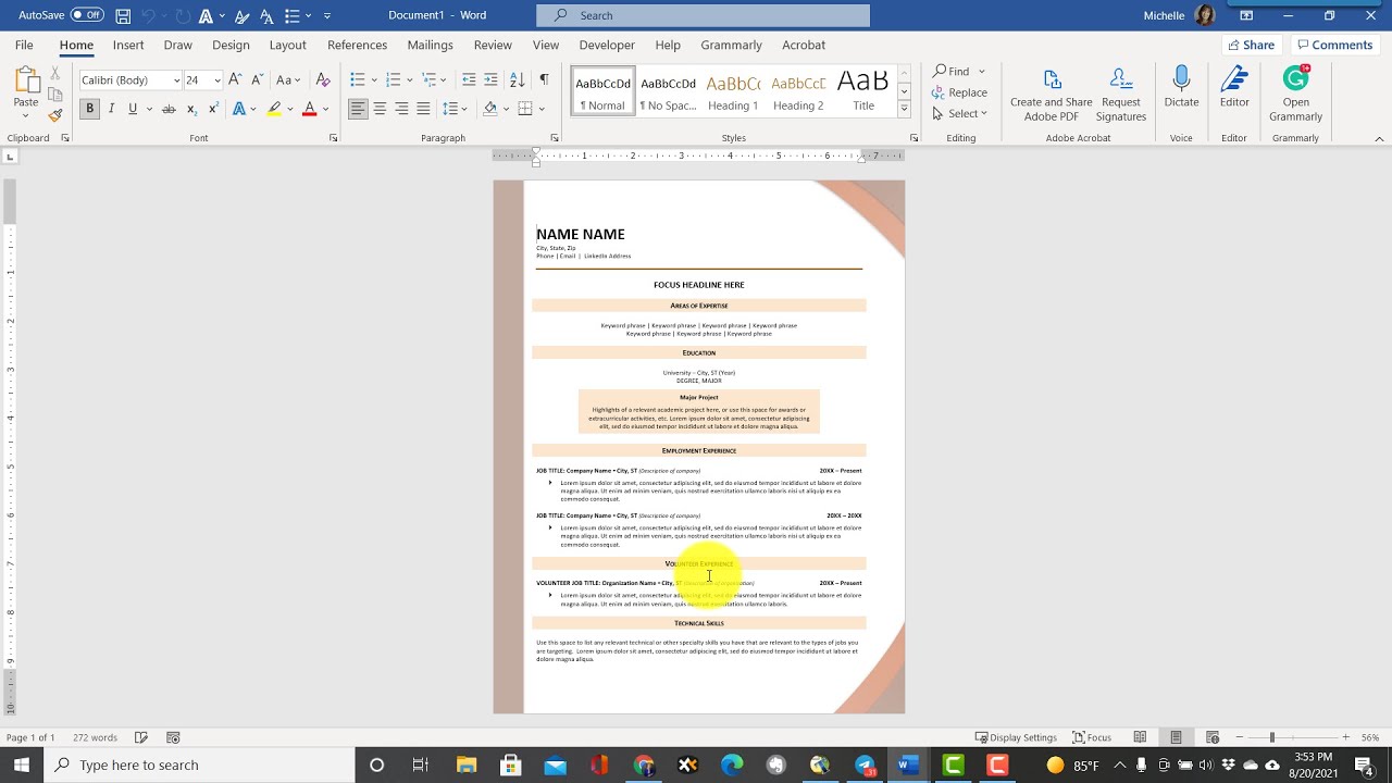 Fireside Student Resume, References, Biography & Letterhead Templates