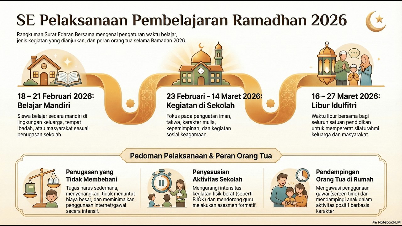PENTING! Jadwal Resmi Pembelajaran & Libur Sekolah Ramadan 2026 (SKB 3 Menteri)