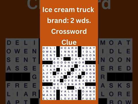 Ice cream truck brand: 2 wds. Crossword Clue #crossword #crosswordpuzzles