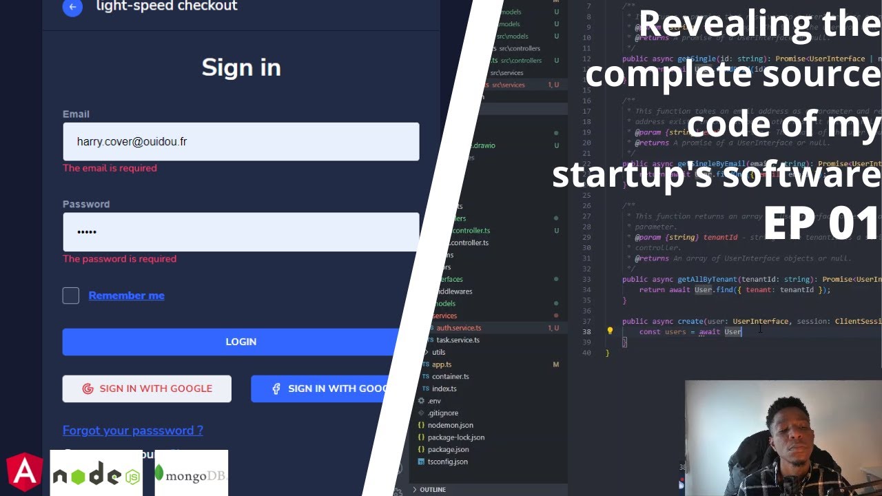 User Authentication - Angular, Nebular Node & Mongo - SaaS live coding - Ep 01