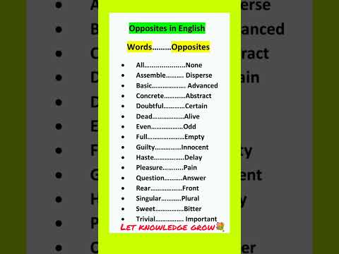 Opposite Words #youtube