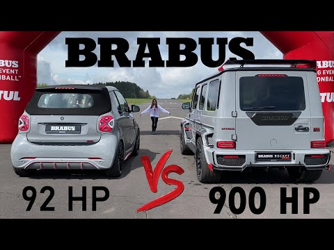 900HP BRABUS G900 ROCKET vs. 92HP SMART DRAG RACE!