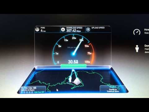 Speed Test FTTH 300MB/30MB Movistar Telefonica