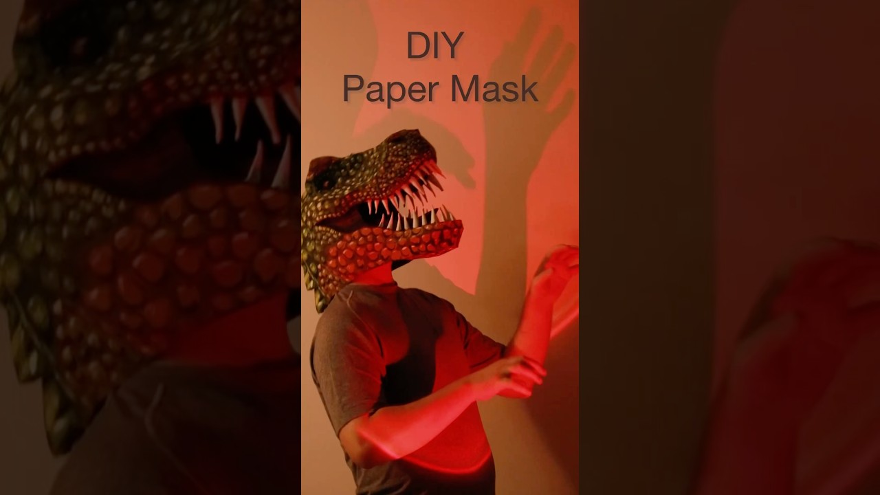 T-Rex mask, paper mask, diy dinosaur papermask #papercraft #fursuit #diycosplay #diy #evafoam