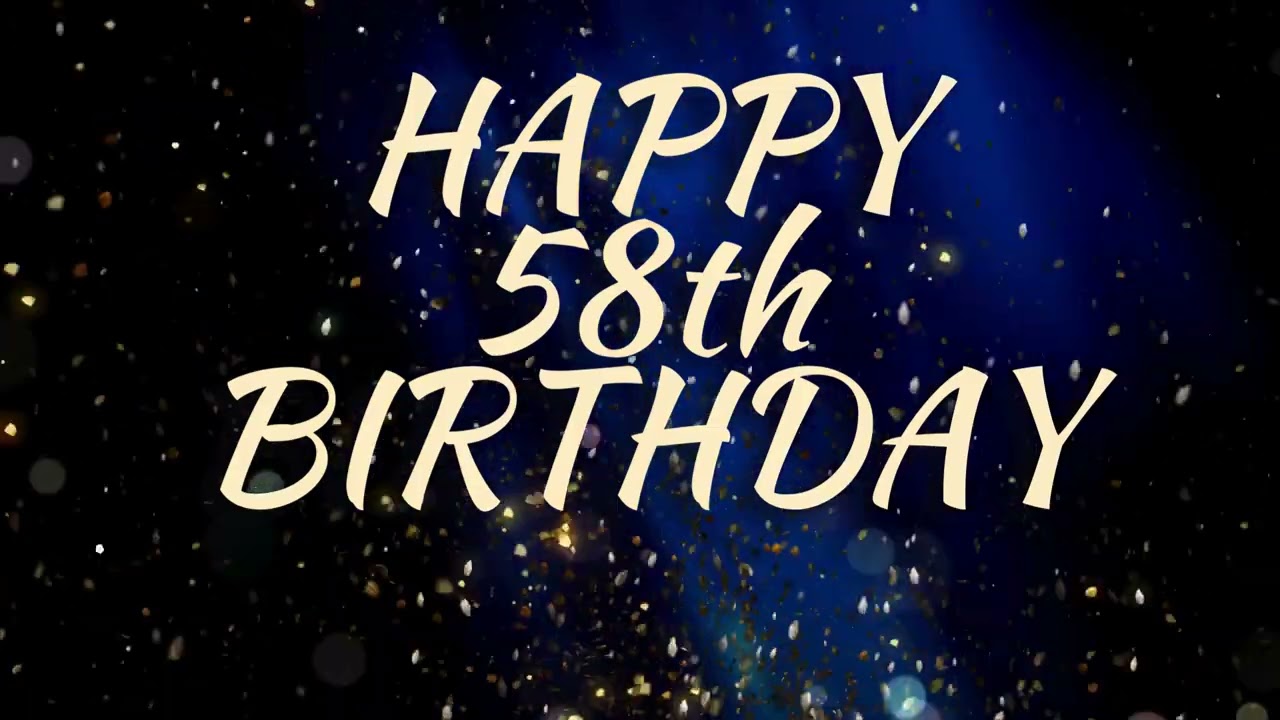 Happy 58th Birthday Background Banner | Find Your Age, Birthday Video Backdrop for Celebrations