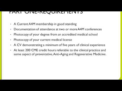American Academy of Anti-Aging Medicine (A4M) ABAARM Board Certification Overview
