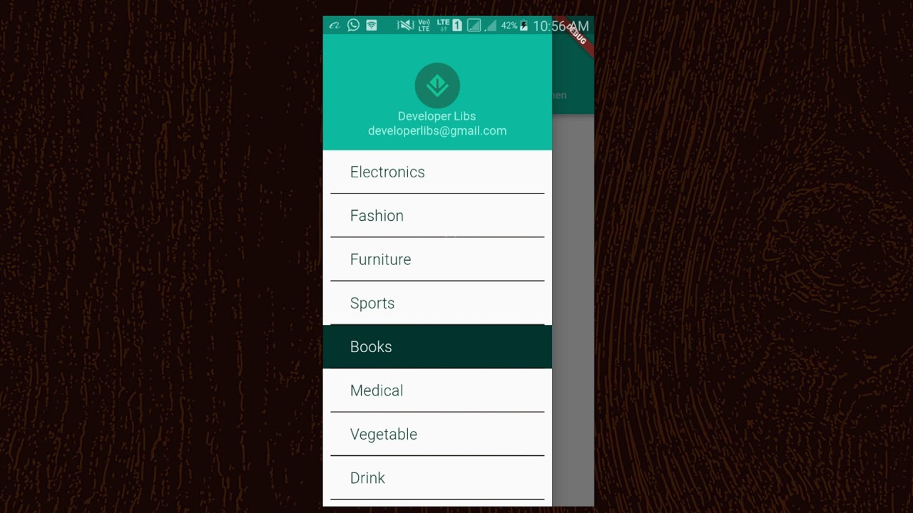 Flutter -  Tabbar and left Drawer