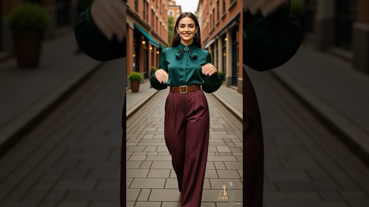 7 Luxe Satin Button-Up Blouse + Tailored Pants Outfits ♡ All AI-generated visuals #AICreated