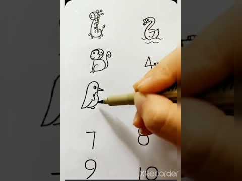 how to draw animals using 0 -10 numbers easy method use pencil 😍😍 | beginner guide