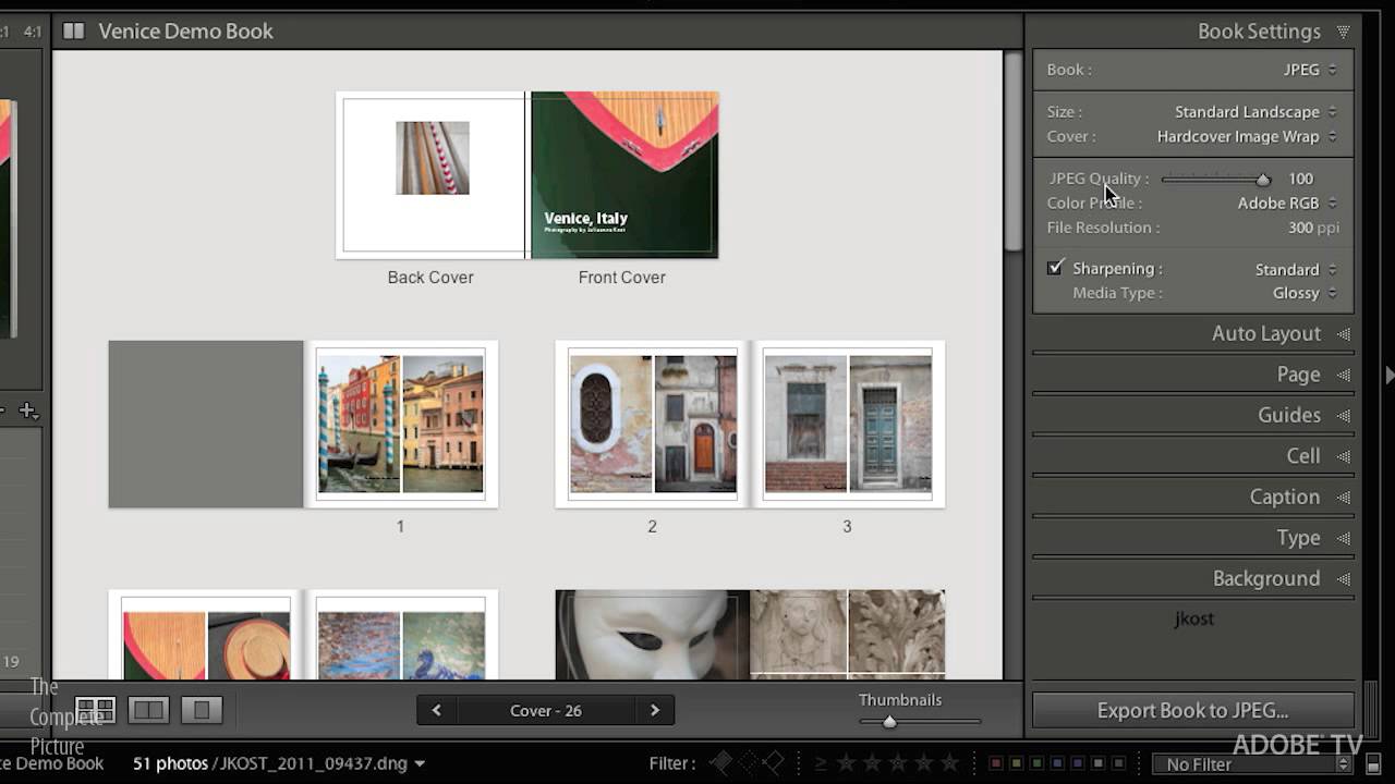 Output from the Book Module to JPEG