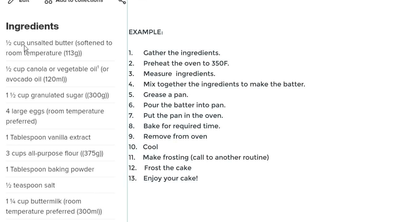 Baking a cake using algorithms or algorithmic thinking
