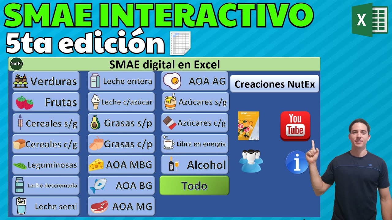 smae 5ta edición interactivo en Excel | búsqueda fácil y rápido de los alimentos
