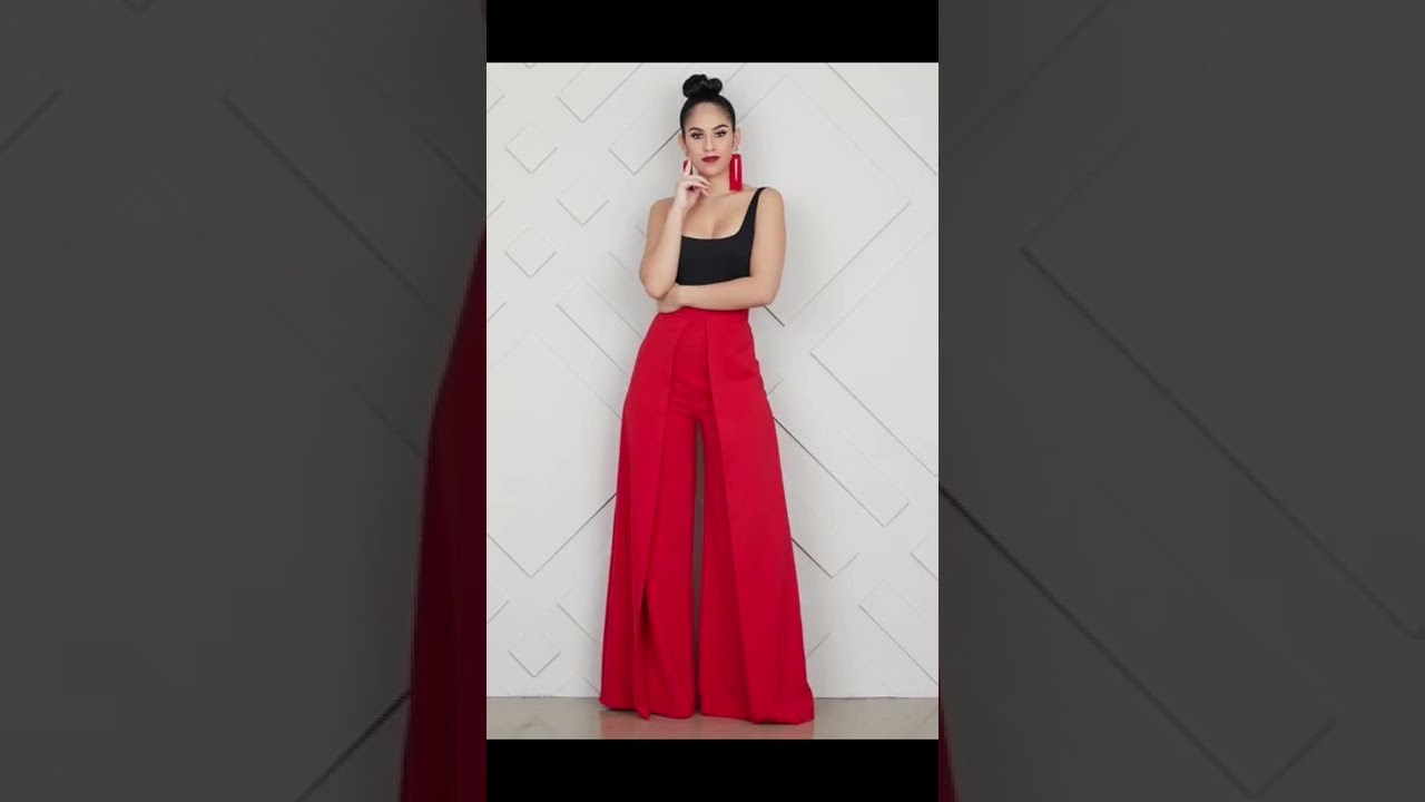 ✨Ideas de outfits usando con  un Pantalon tipo Palazzo de vestir color rojo✨#ootd # #ootdfashion