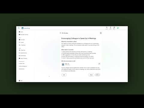 AI-powered role play from LinkedIn Learning