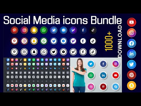 1000+ social media icons, Logos, Png, Vector & svg Bundle ZIP File Free Download. icon Design