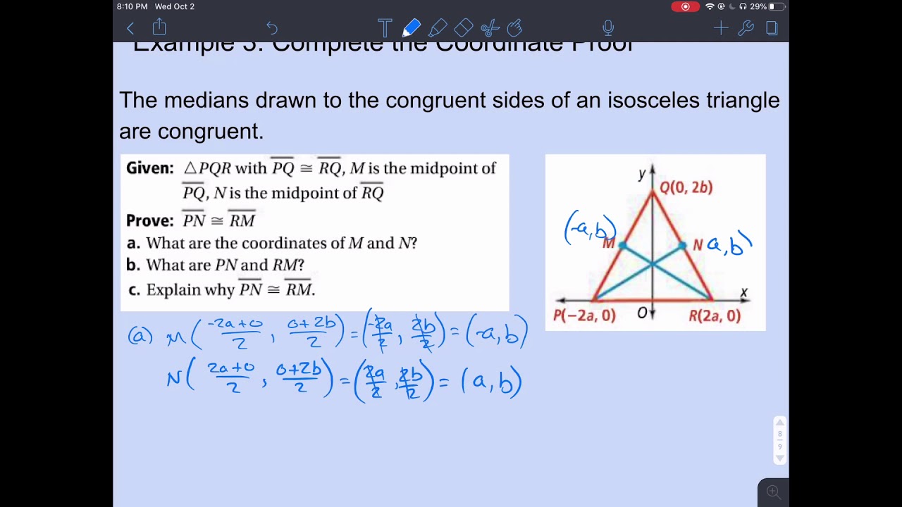 6 9 Proofs Using Coordinate Geometry Part 3