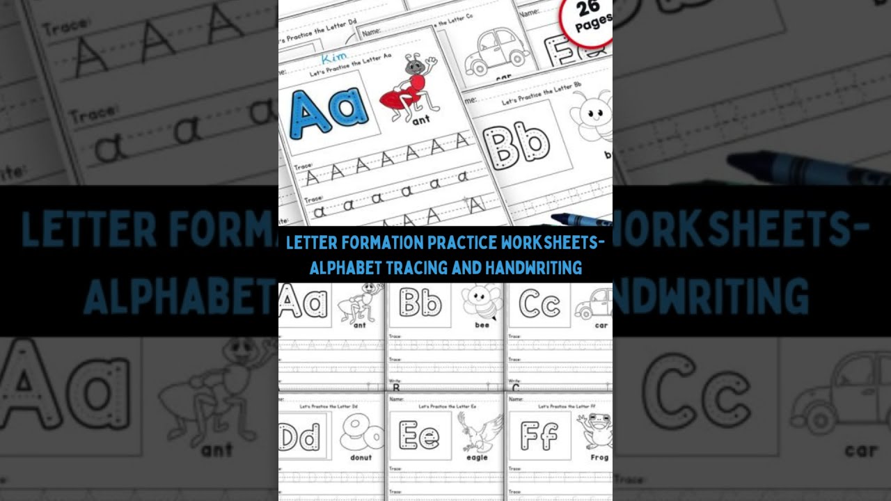 Letter Formation Practice Worksheets  Alphabet Tracing and Handwriting
